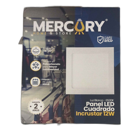 PANEL LED CUAD P/EMP MERCURY # IPL18 # 12W 6500K - Coseimpa C.A.